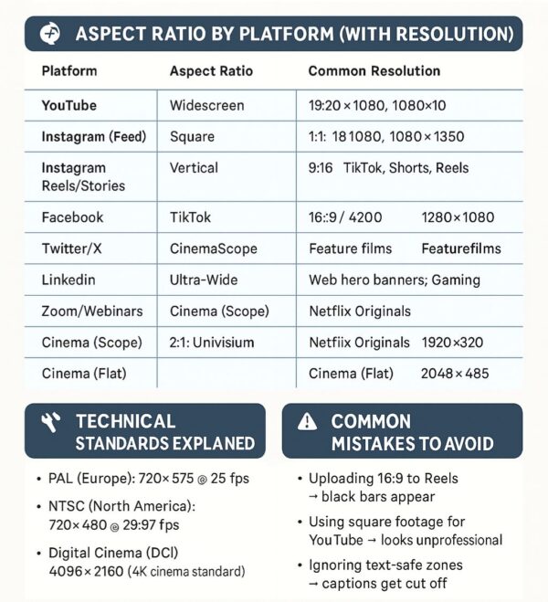 The Ultimate Guide to Aspect Ratios for Video Editors (2025) - Dehra Flicks