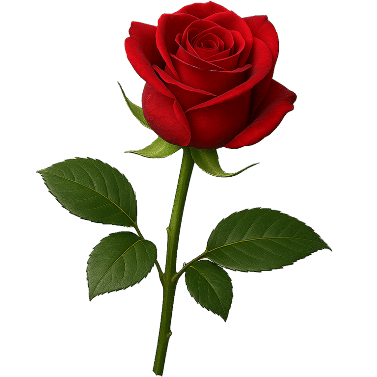 Rose Single Red PNG – 100% Free Download Transparent Background