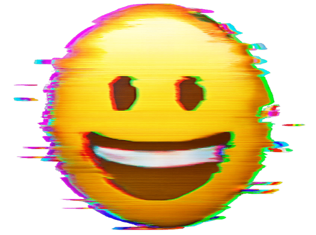 Distorted Glitch Emoji Transparent PNG 100% Free Download