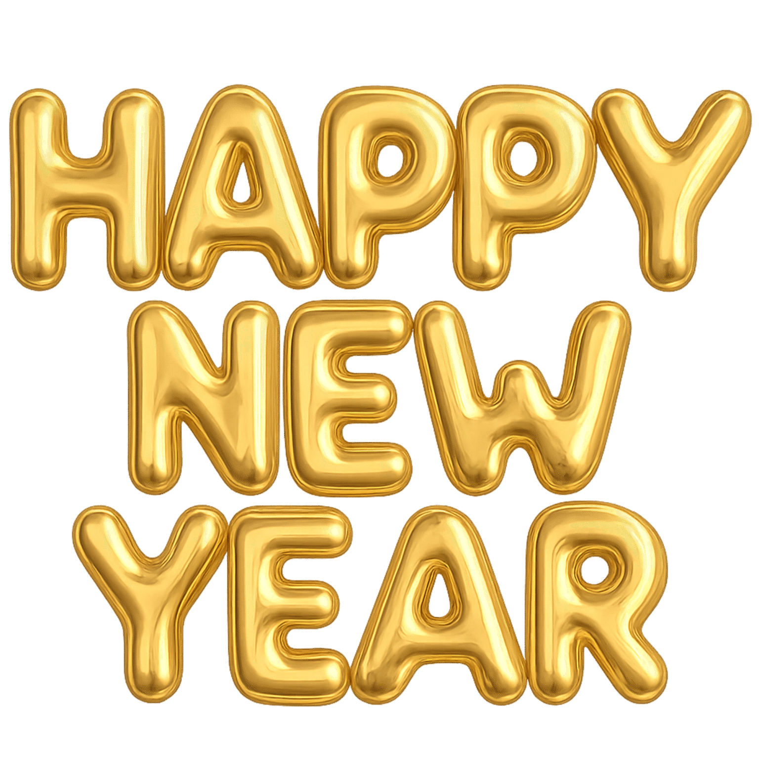 Happy New Year Golden Balloon PNG 100% Free Download