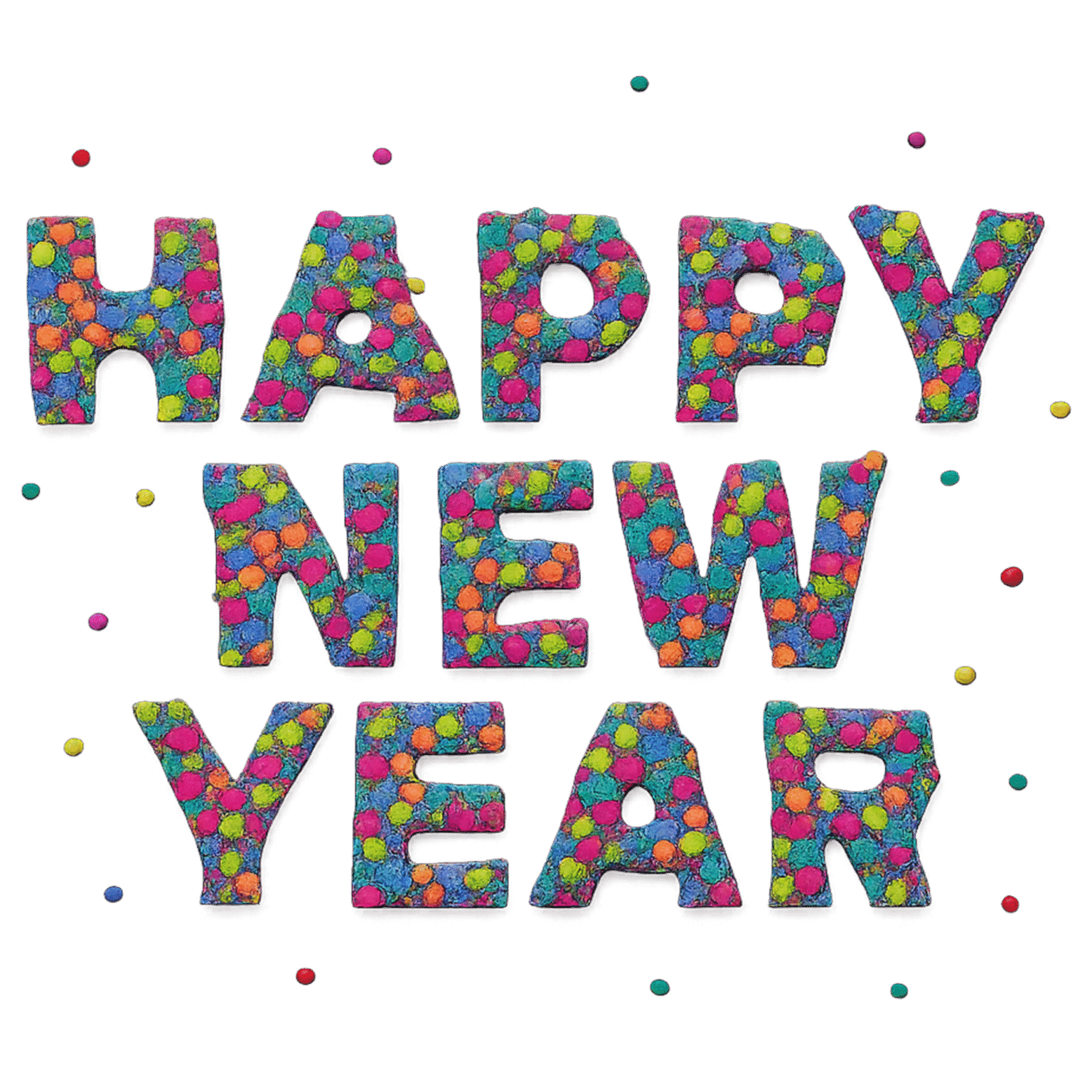 Happy New Year Colorful PNG 100% Free Download