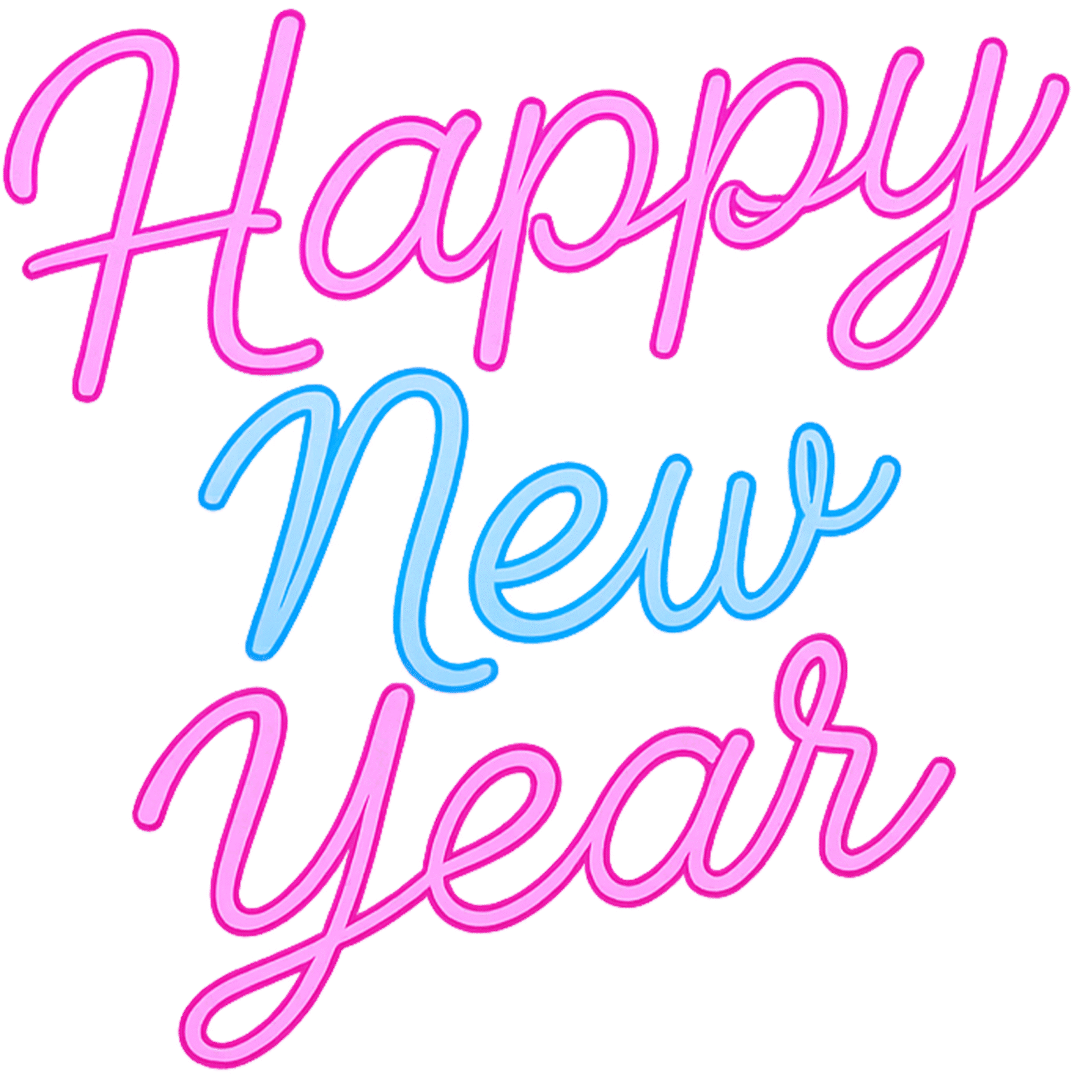 Happy New Year Neon PNG 100% Free Download | DehraFlicks