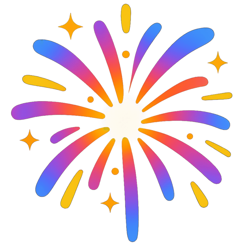 Colorful Firework Burst Emoji PNG 100% Free Download